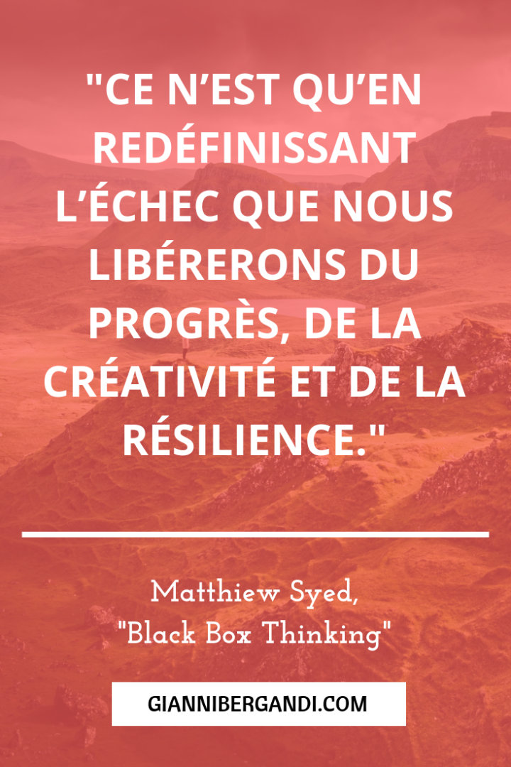 Black Box Thinking Matthew Syed - Fiche PDF - Gianni Bergandi